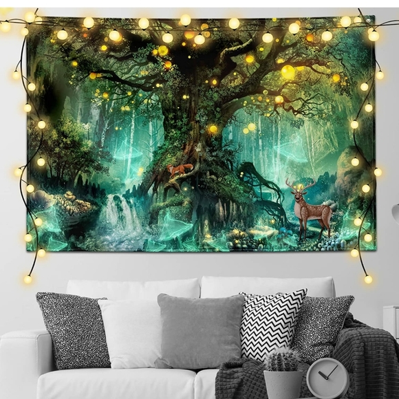 Wall Decor | Fantasy Forest Tapestry Trippy Wall Hanging | Poshmark